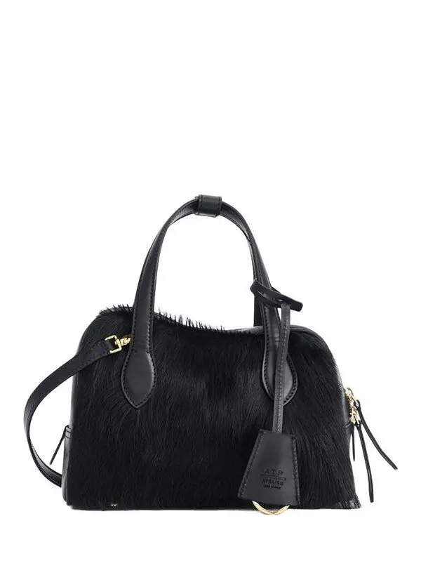 ATP ATELIER Ormelle Pony/leather Top Handle Bag - Black