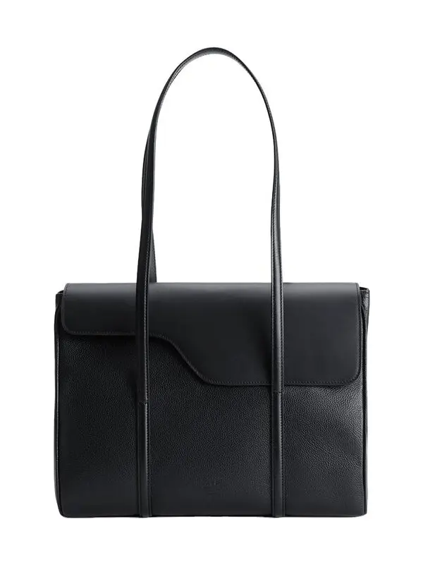 ATP ATELIER Abriola Grained Leather Tote Bag - Black