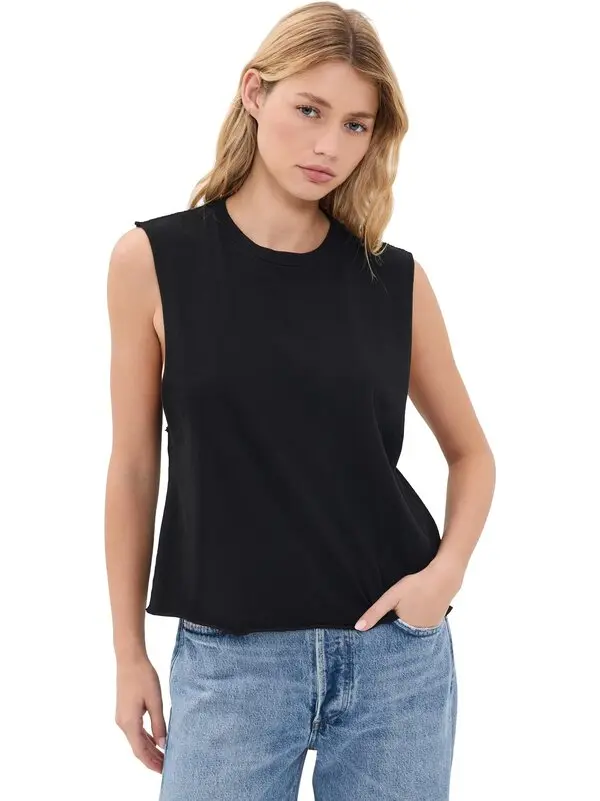RE/DONE Susan Sleeveless Crewneck T-shirt - Black