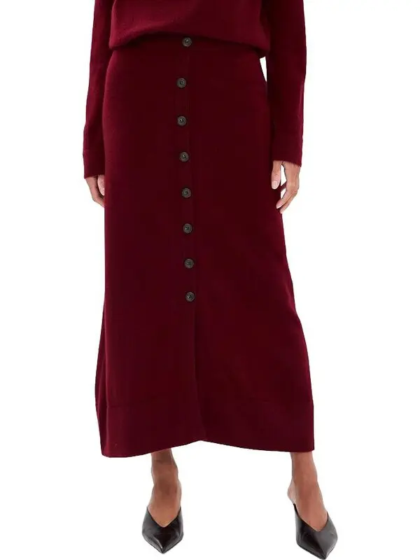 Altuzarra Callahan Cashmere Skirt - Grenache