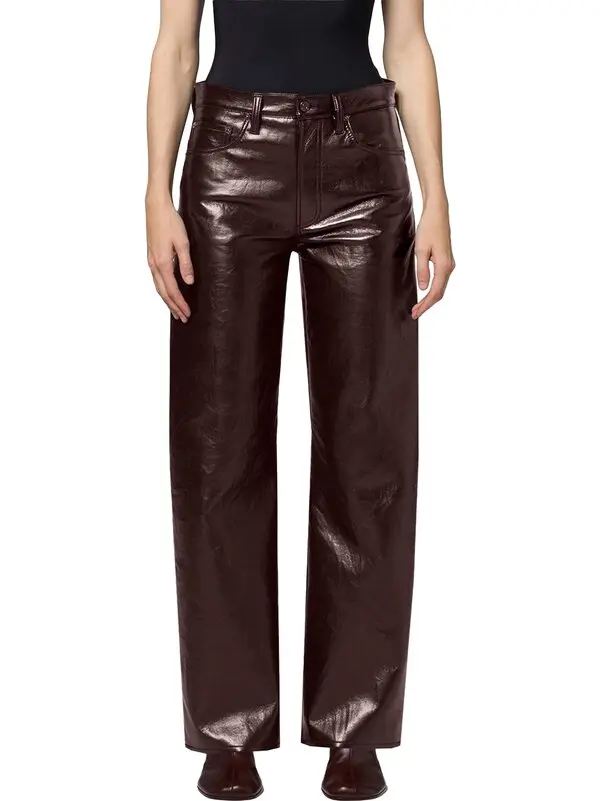 AGOLDE Recycled Leather Arc Jeans - Rosso