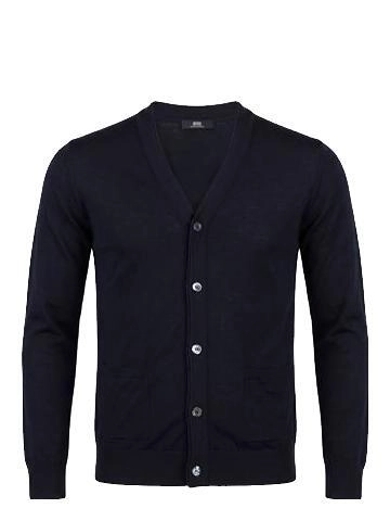 Alpha Studio Midnight Merino Wool Cardigan - Blue