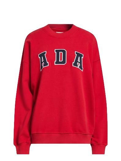 ADANOLA Organic Cotton Sweatshirt With Embroidered Logo - Red