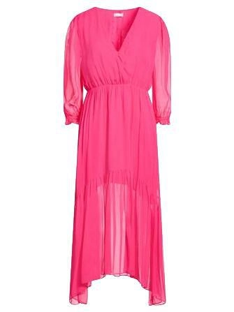 Liu Jo Midi Dress In Viscose - Fuchsia