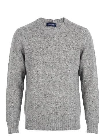 DRUMOHR Slate Virgin Wool, Cashmere, And Polyamide Mélange Crewneck Sweater - Grey