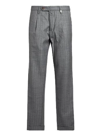 MYTHS Tailored Virgin Wool Pinstriped Pants - Grey