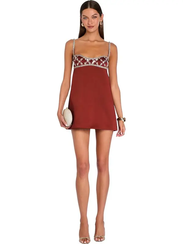 Retrofete Solere Embellished Dress - Cigar