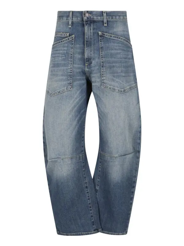 NILI LOTAN Belt-loop Jeans - Sky-blue