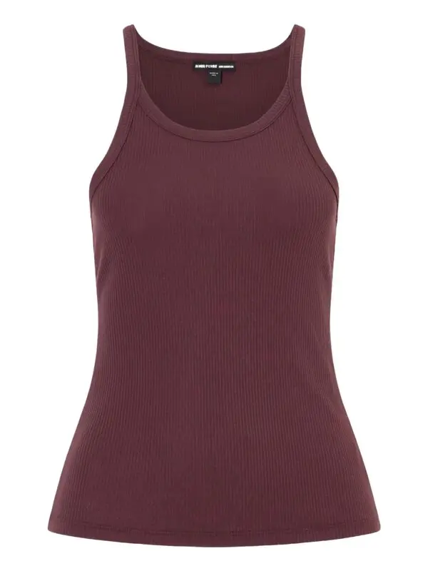 JAMES PERSE Slim Fit Ribbed Crewneck Tank - Red