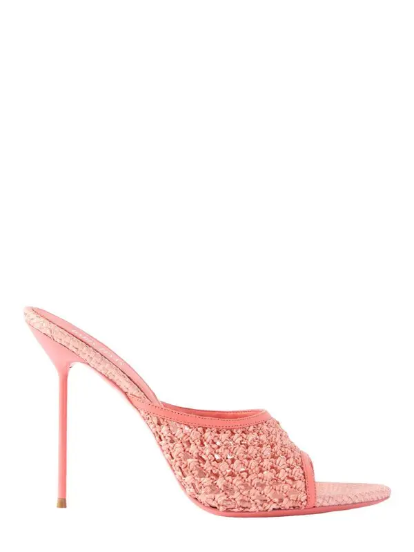 Paris Texas Square Toe Stiletto Heel Mule Slides - Pink