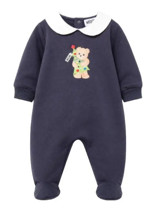 Moschino Long Sleeve Bodysuit With Peter Pan Collar - Blue