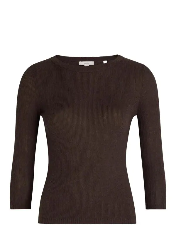 Vince Boat Neck Sweater - Brown