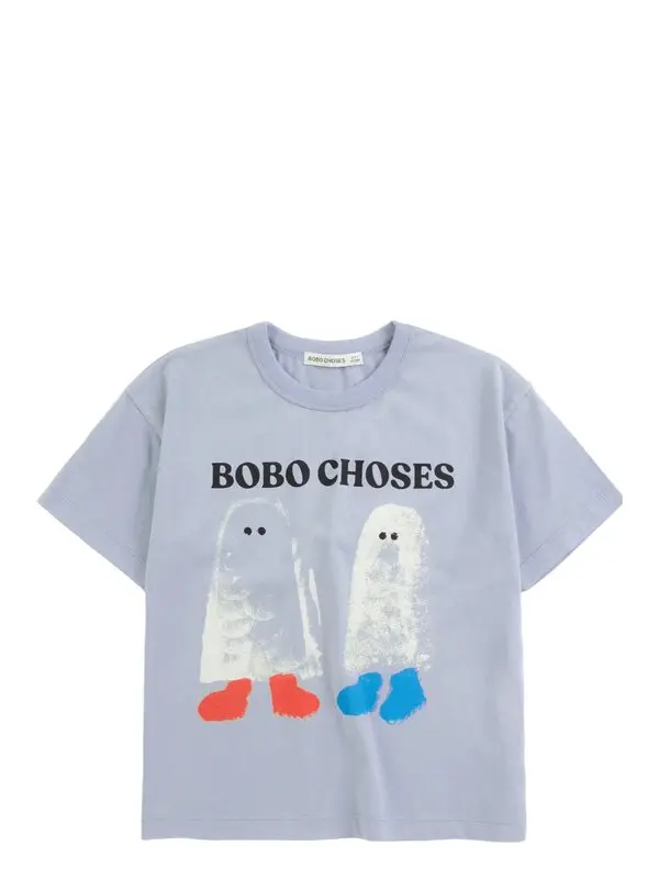BOBO CHOSES Booty Ghosts" Graphic T-shirt - Light Blue
