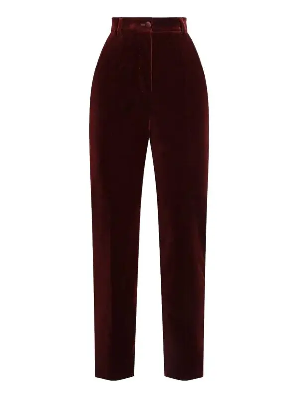 Dolce & Gabbana Tailored Velvet Trousers With Belt Loops - Brown