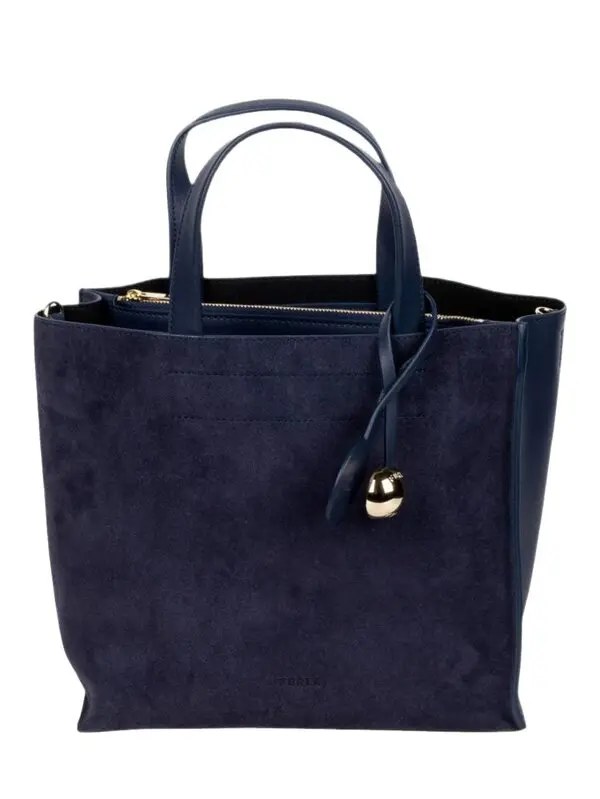 Furla Structured Suede Tote Bag - Black