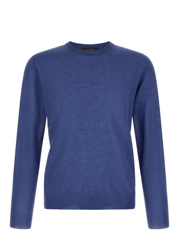 ZANONE Giro Crew Neck Knitted Sweater - Light Blue