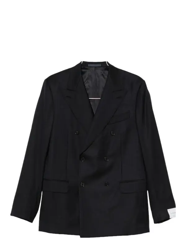 Caruso Norma Double-breasted Peak-lapel Suit - Black