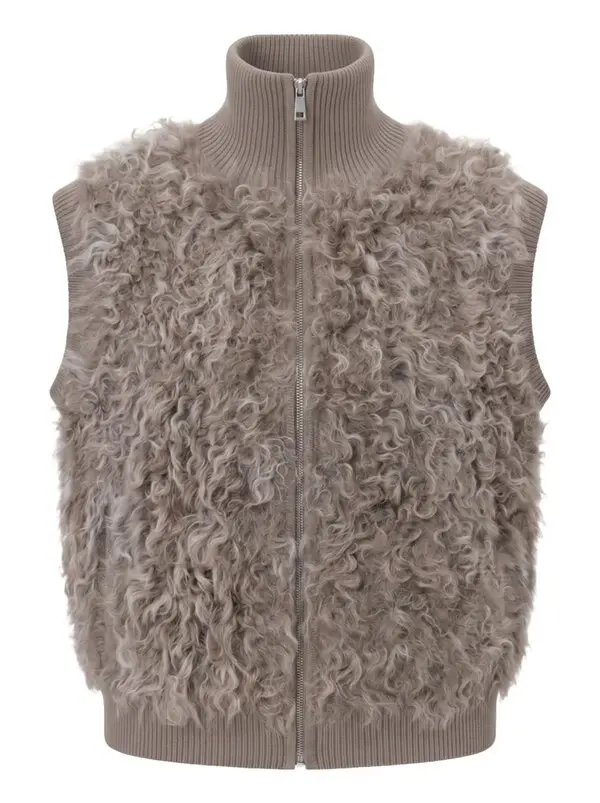 P.a.r.o.s.h Knitted Turtleneck Vest - Dove
