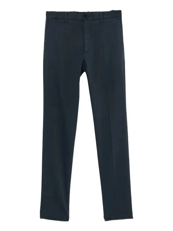 Incotex Pressed-crease Straight-leg Trousers - Navy Blue