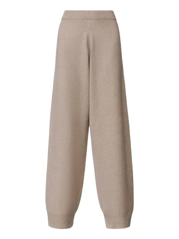 Fabiana Filippi Platinum Lurex Wide Leg Trousers - Mocha