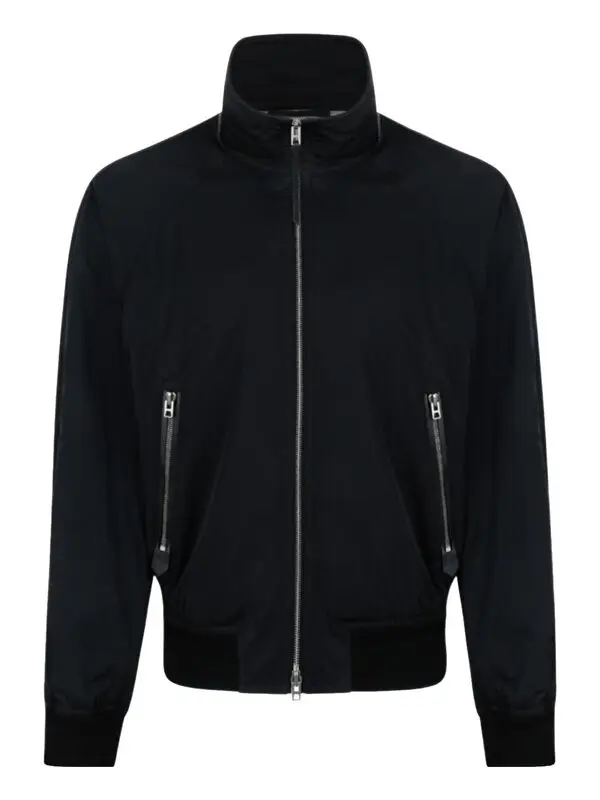 TOM FORD High Neck Zip-up Bomber Jacket - Black
