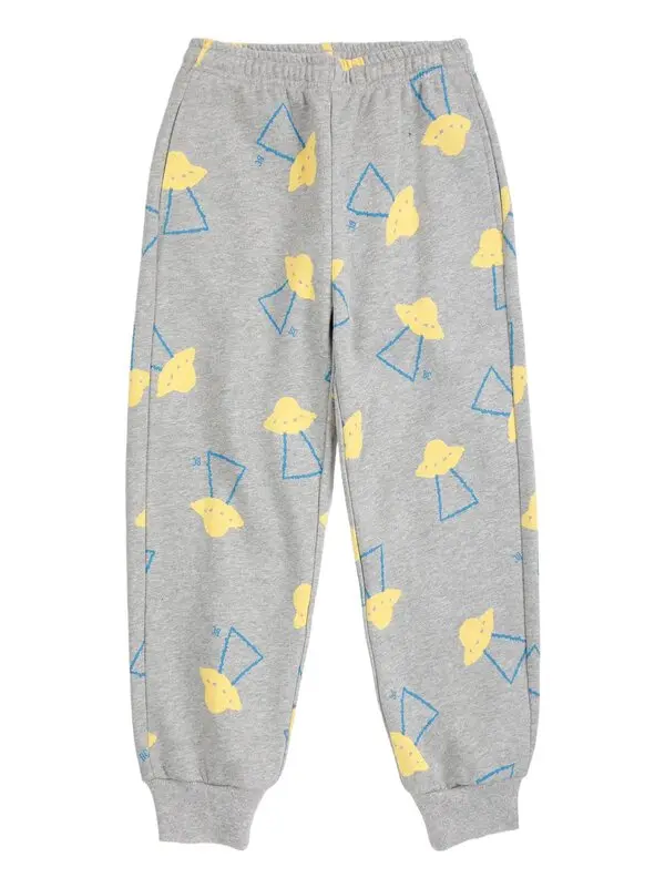 BOBO CHOSES Pixel Abduction Jogging Pants - Light Heather Gray