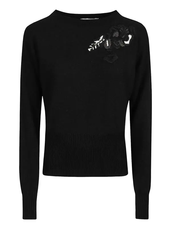 ERMANNO FIRENZE Long Sleeve Knit Top - Black