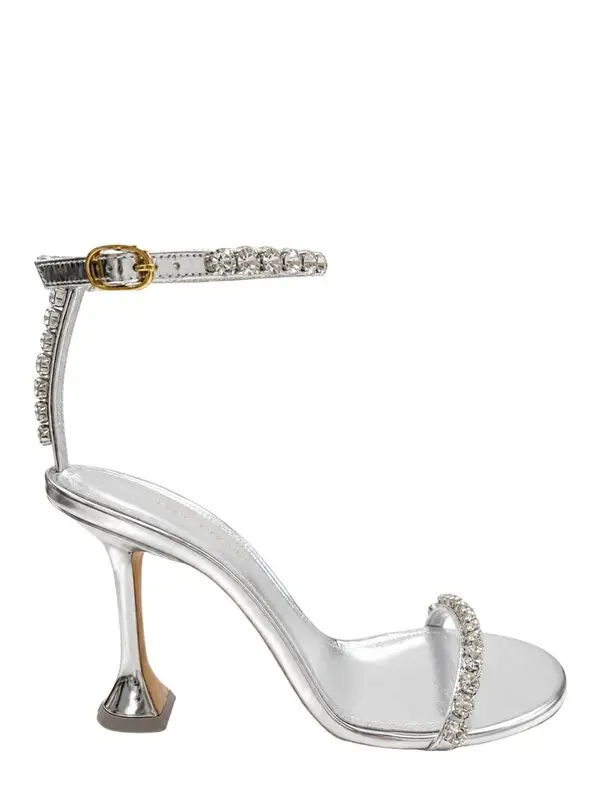 Amina Muaddi Round-toe High-heeled Sandals - White