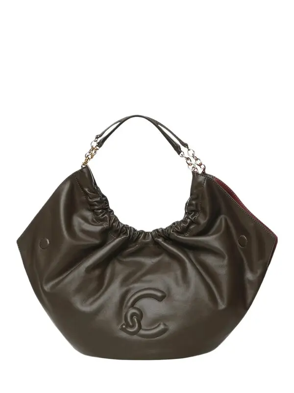COCCINELLE Ruched Hobo Shoulder Bag - Dark Brown