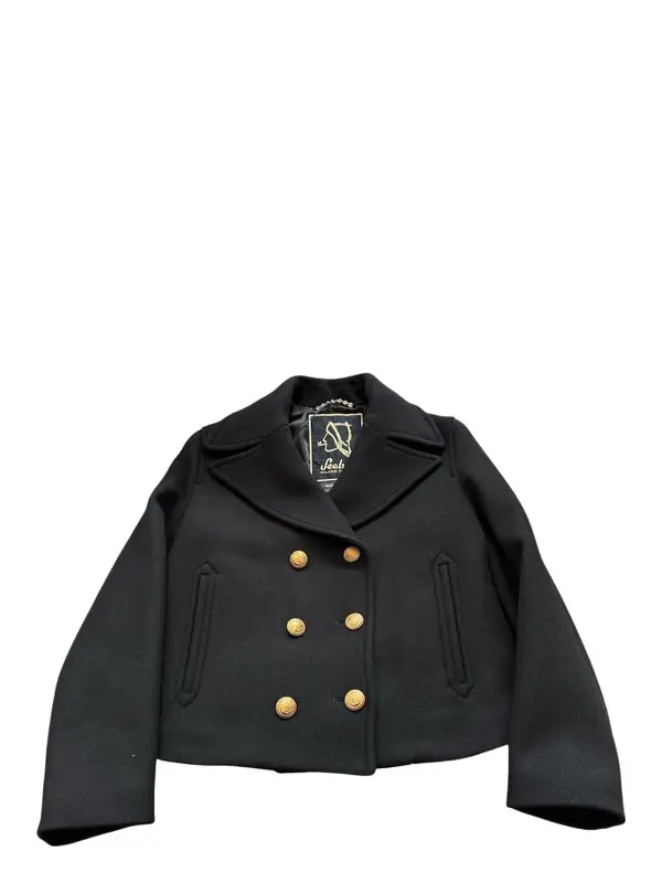 SEALUP Cropped Double-breasted Coat - Black