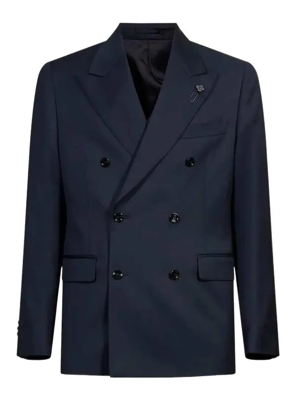 LARDINI Long-sleeved Blazer And Trousers Set - Blue