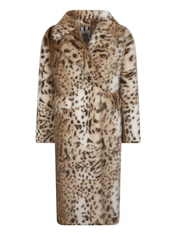 SWORD 6644 Faux Fur Coat - Leopard