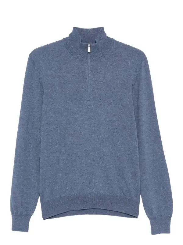 Tagliatore Quarter-zip Knit - Blue