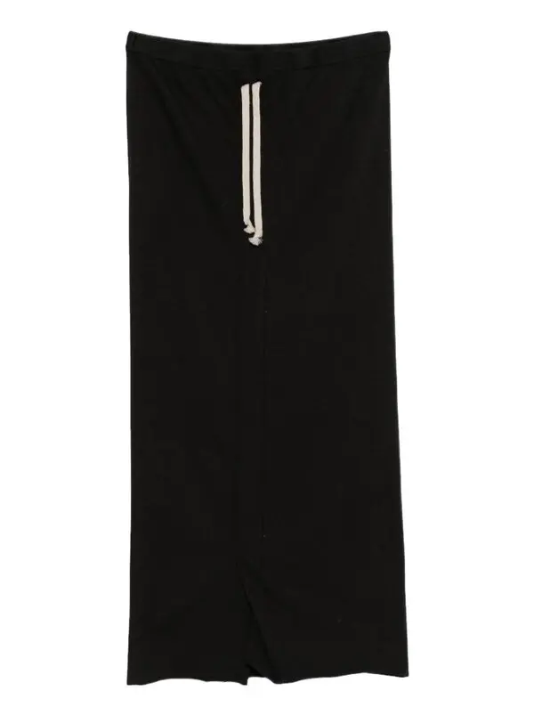 Rick Owens Drawstring-fastening Front-slit Midi Skirt - Black