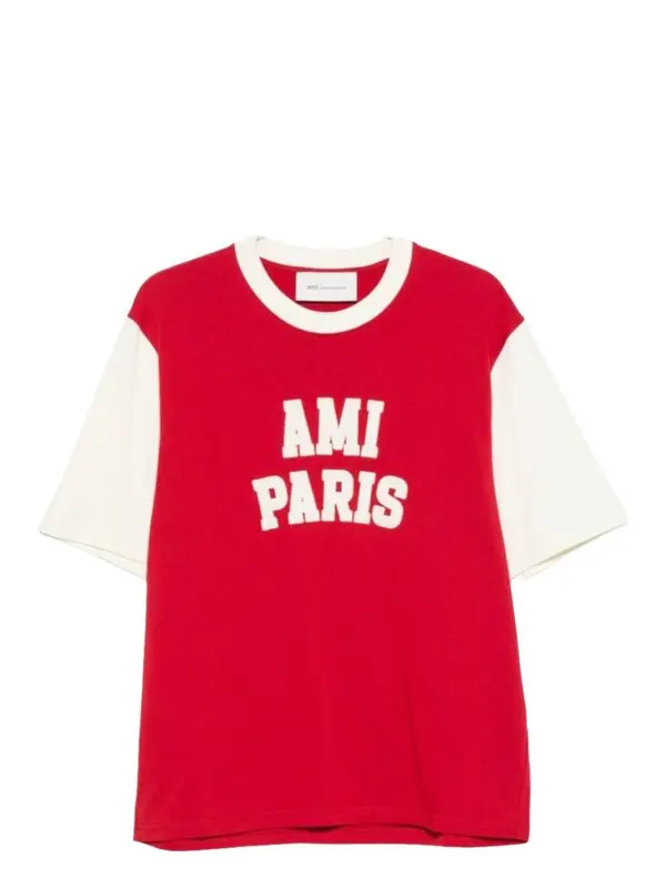 AMI Paris Crew Neck Short Sleeve T-shirt - Red