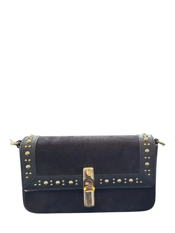 Furla Studded Flap Shoulder Bag - Black
