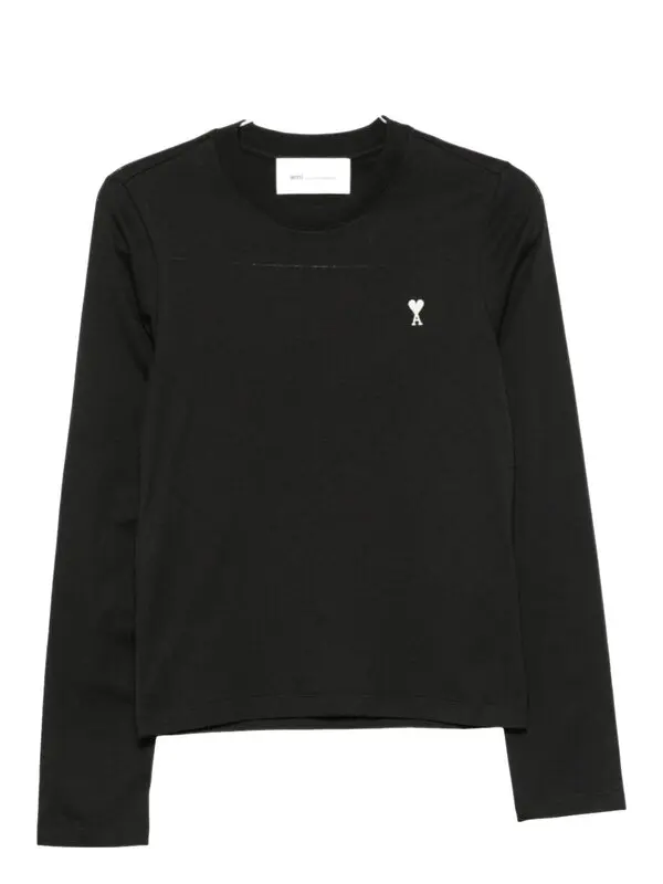 AMI Paris De Coeur Long-sleeve T-shirt - Black
