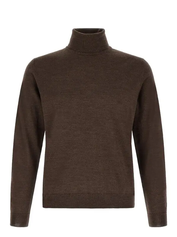 ZANONE Ribbed Turtleneck Sweater - Brown