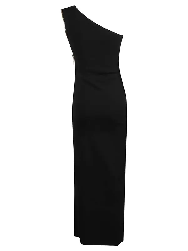 Elisabetta Franchi One-shoulder Knitted Dress - Black
