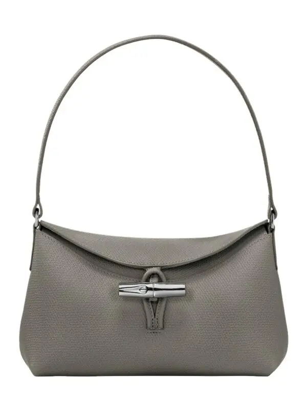 Longchamp Small Roseau Leather Tote Bag - Gray
