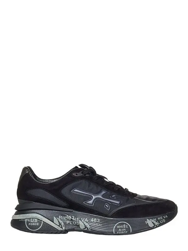 Premiata Moerun Lace-up Sneakers With Logo Detail - Black