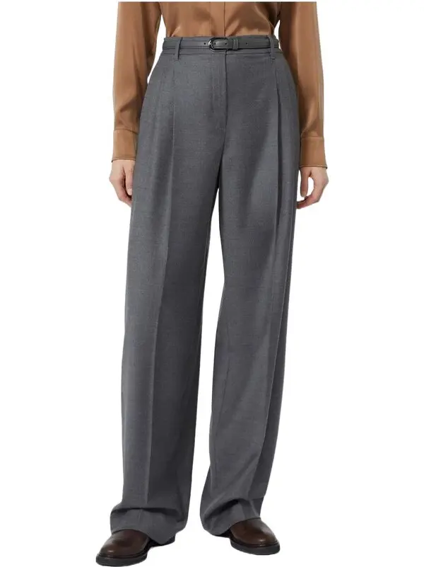 Max Mara Tailored Trousers With Belt Loops - Dark Gray