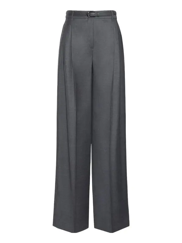 Max Mara Tailored Trousers With Belt Loops - Dark Gray