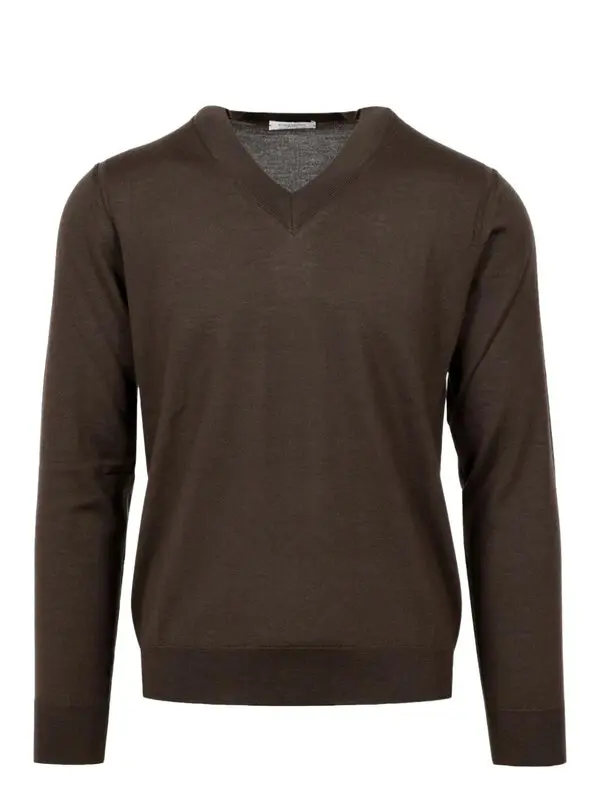 PAOLO PECORA V-neck Jumper - Brown