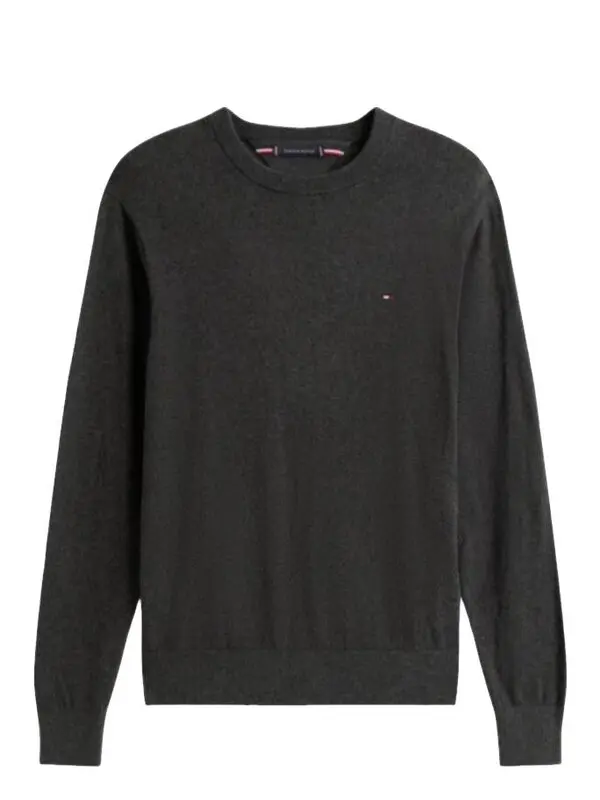 Tommy Hilfiger Logo-embroidered Top - Dark Gray