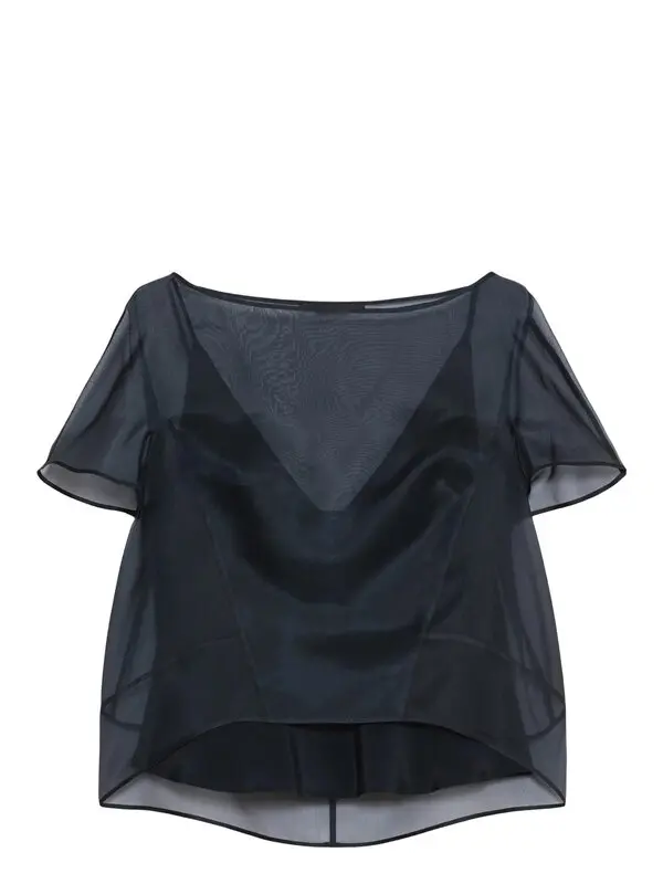 Max Mara Sheer Silk Top - Black