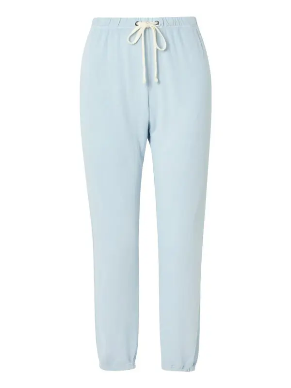 JAMES PERSE Slim Fit Drawstring Sweatpants In Soft Cotton Terry - Blue