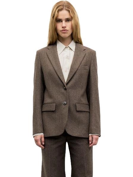 Gerard Darel Jov Herringbone Blazer - Brown
