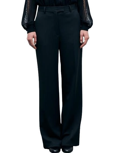 Gerard Darel High Waisted Wide Leg Trousers - Black