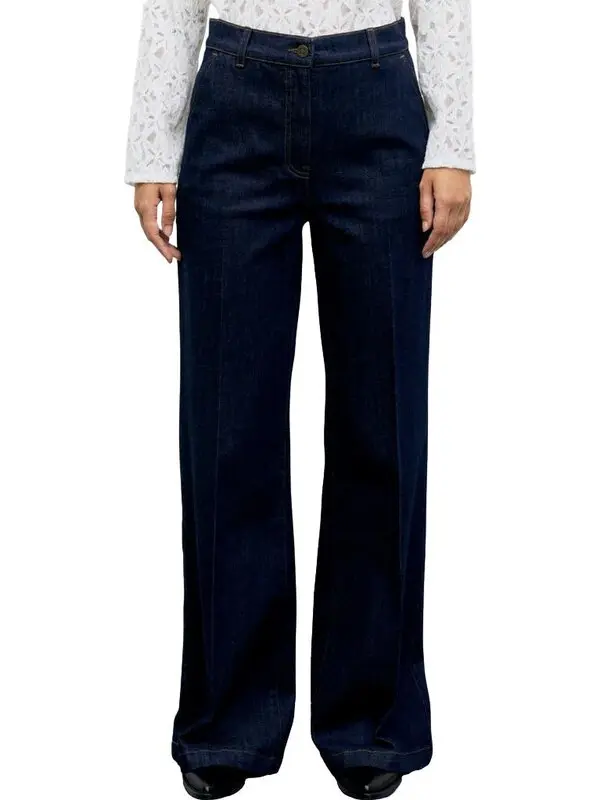 Gerard Darel Mid Rise Wide Leg Trousers - Jeans